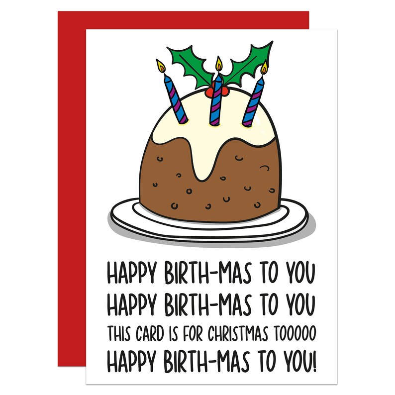 December Birthday Card | Christmas Combined Song Pun A6 Card - Etsy