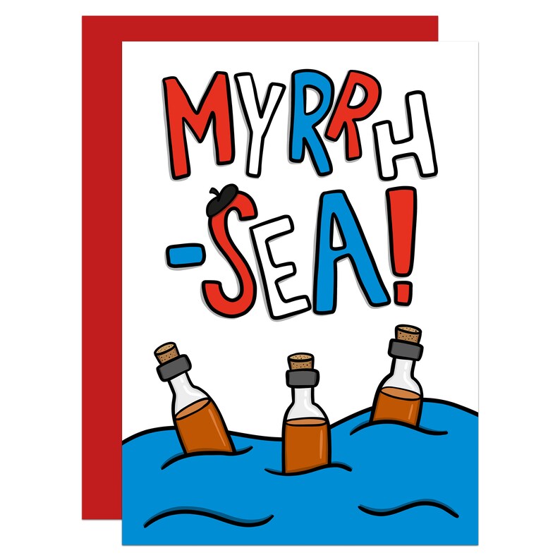 Merci Thank You Card | Funny Thanks Card | Myrrh Sea Pun Card | Card ...