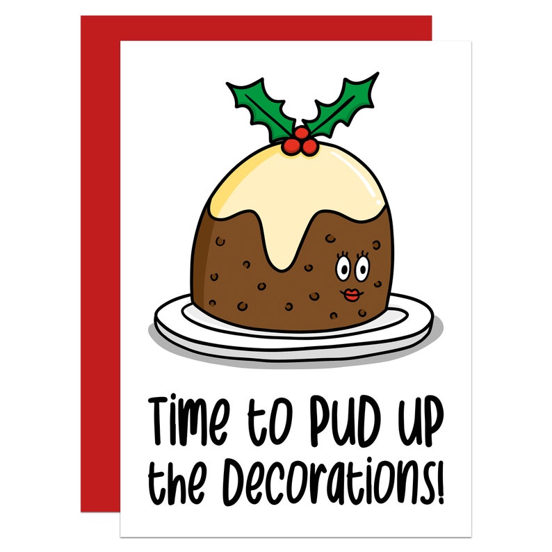 Funny Christmas Card Pudding Pun Card Christmas Dinner - Etsy UK