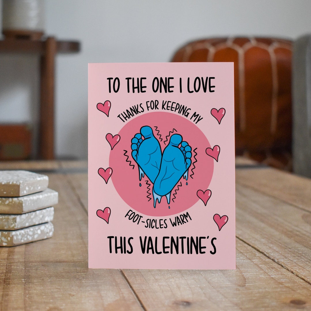 Cold Feet Card One I Love Valentines Day Card Funny Love - Etsy