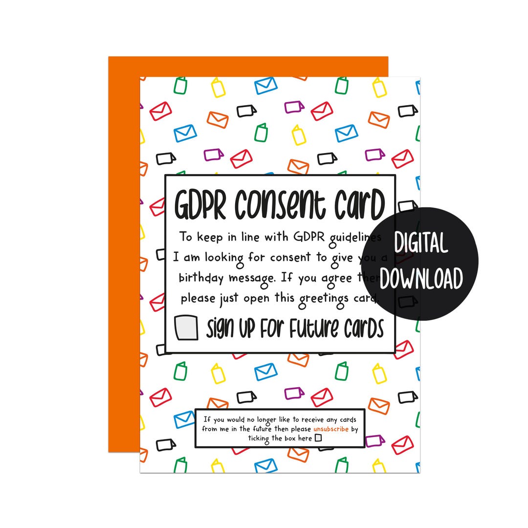 Work Birthday Card | Funny Marketing Card | Data Protection Gift | GDPR ...