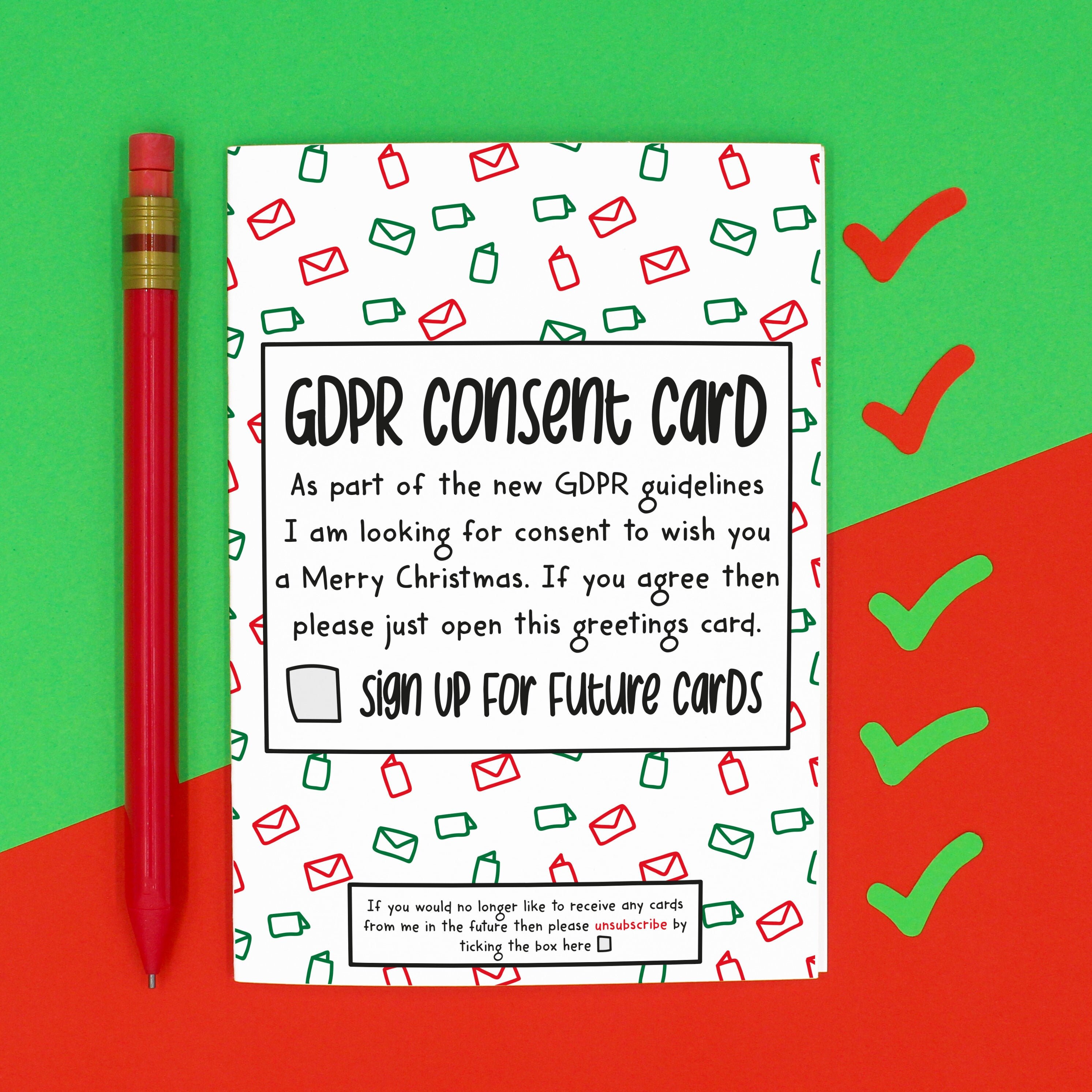 GDPR Consent Form Christmas A6 Card - Etsy UK