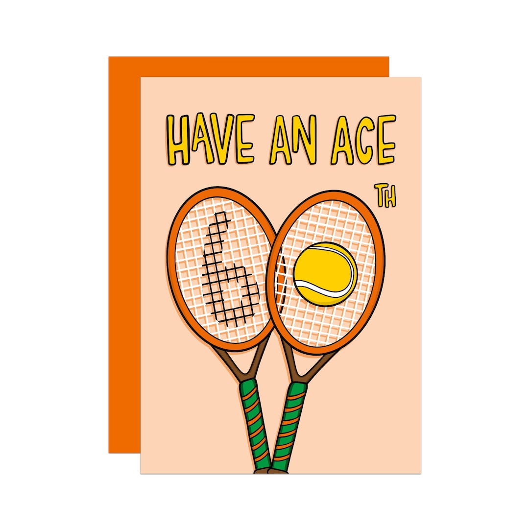 Tennis 60th Birthday Card | Wimbledon Card | Card for Friend | Card for ...