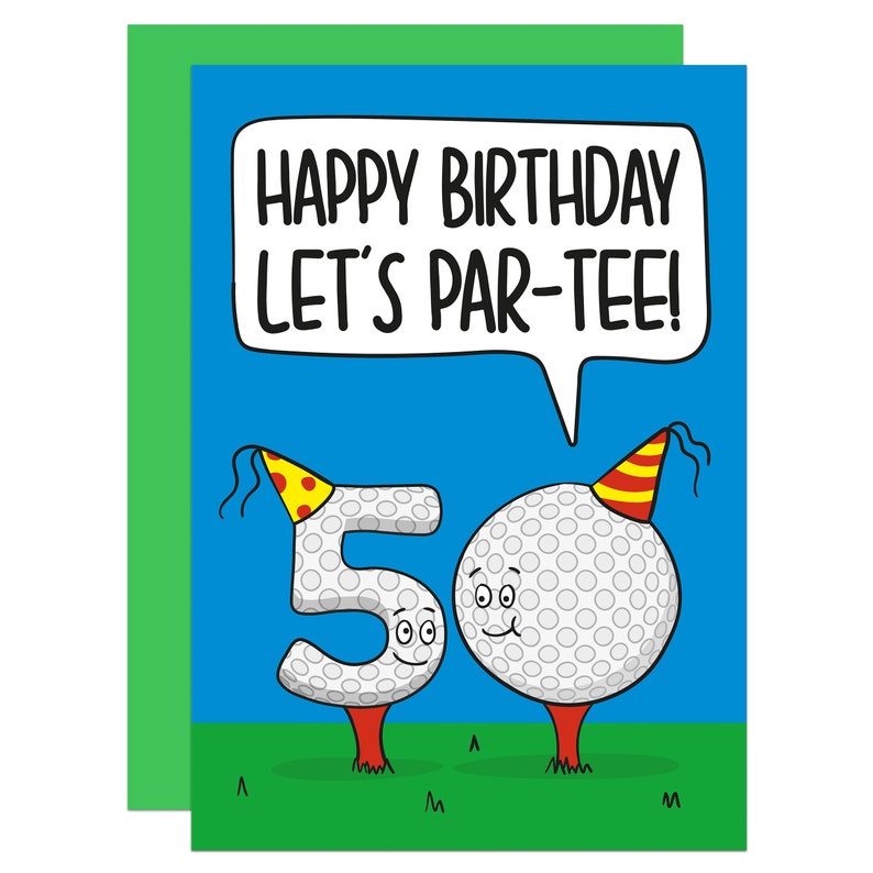 50th Birthday Card Funny Golf Birthday Card Male 50th Card | Etsy UK