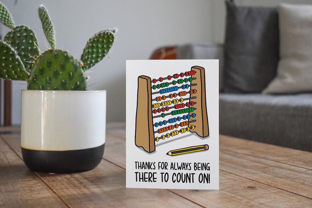 Cute Thank You Card Maths Teacher Card Thank You Card for Tutor Abacus ...