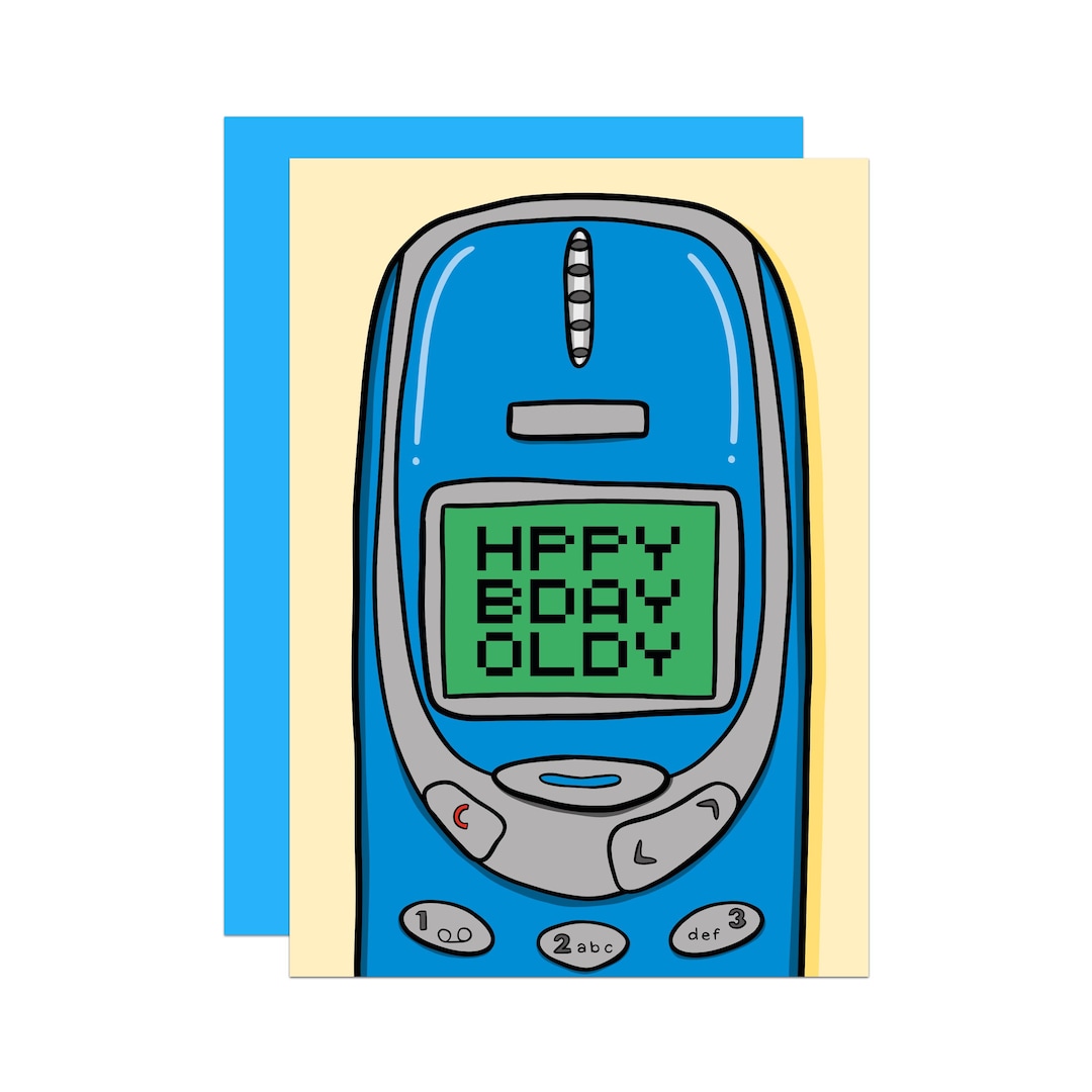 Millennial Birthday Card | 90s Birthday Card | Old Phone Card | Text ...