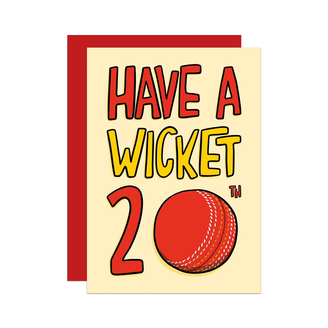 Cricket 20th Birthday Card | Card for Nephew | Card for Brother | for ...