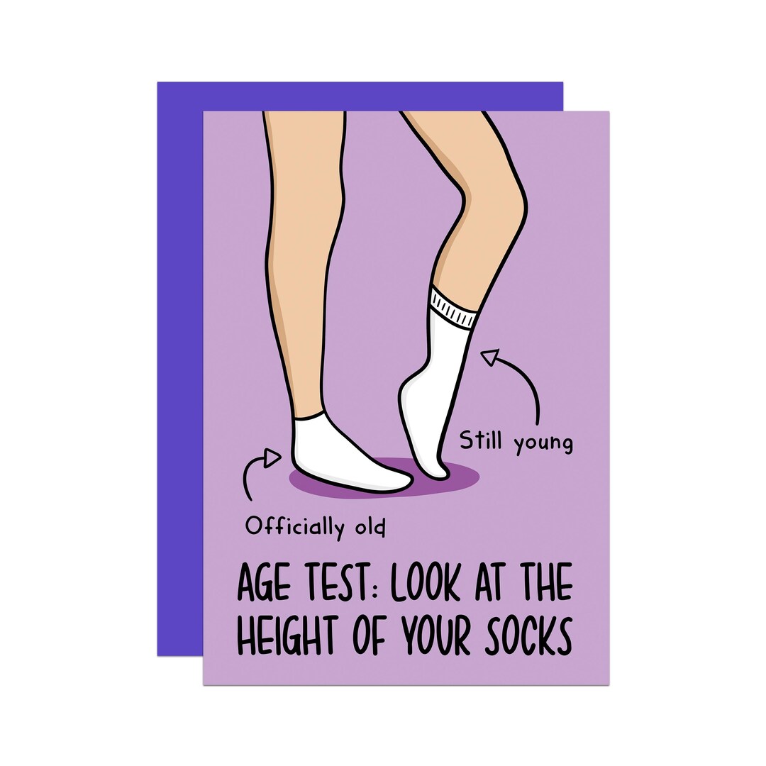 Funny Millennial Birthday Card: Age Test - Height of Socks, Gen Z - Etsy