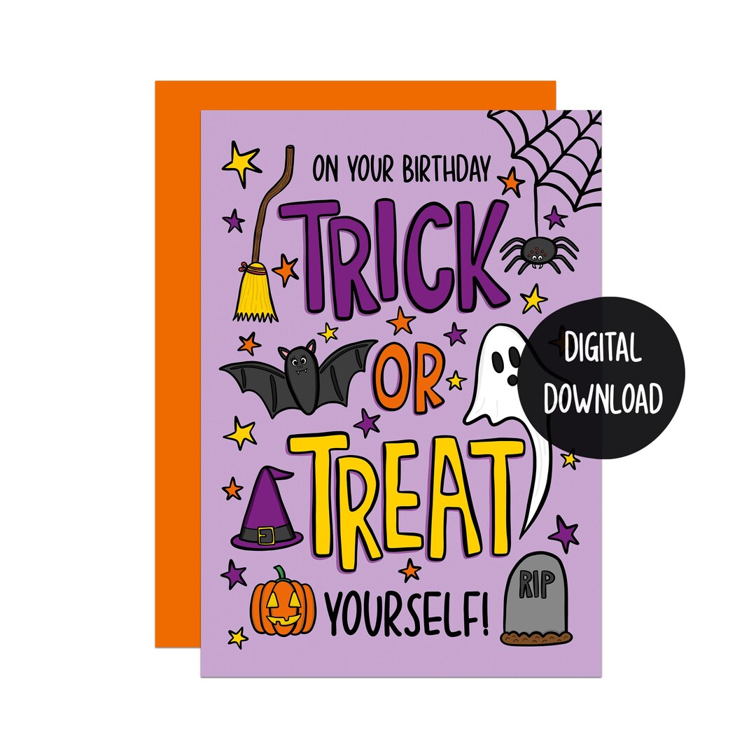 Spooky Birthday Card Halloween Birthday Card October Birthday November ...