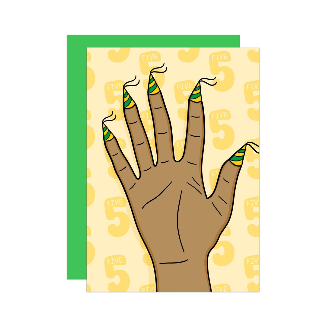 Hand 'five' 5th Birthday Card: Milestone Keepsake - Etsy