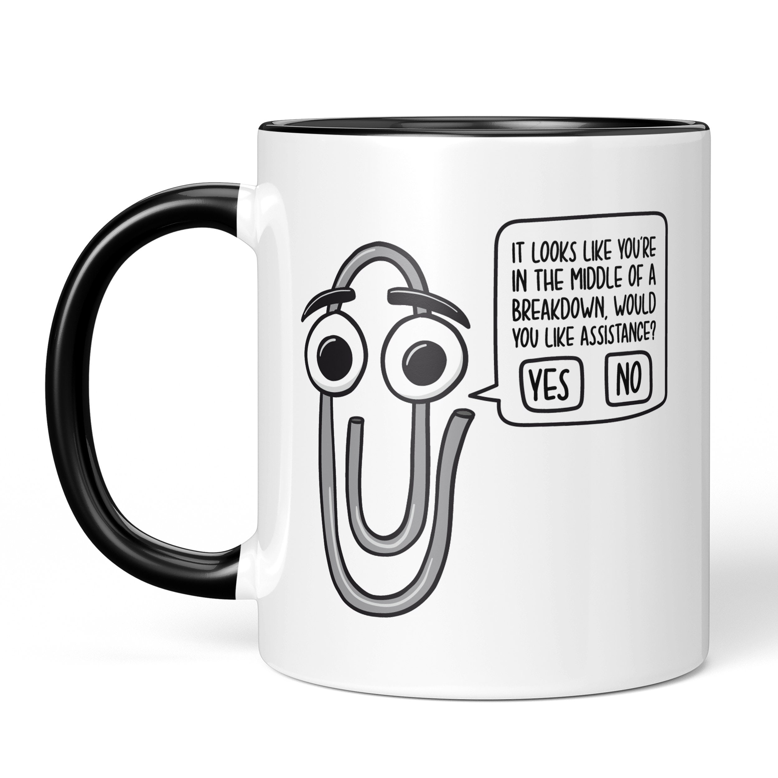 Funny Millennial Mug Clippy Paperclip Breakdown Mug Funny - Etsy UK