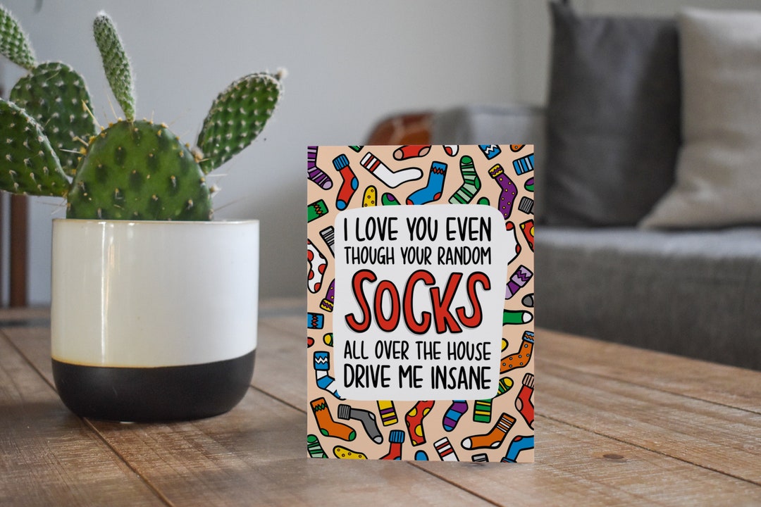 Socks Valentines Day Card | Funny Anniversary Card | Card for Boyfriend ...