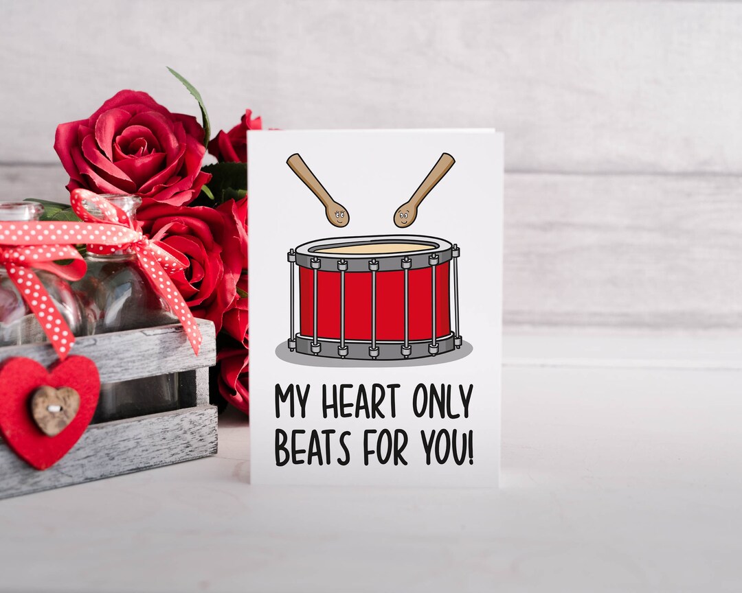 Drummer Valentines Card Drum Anniversary Card Funny Pun Love Card Card ...