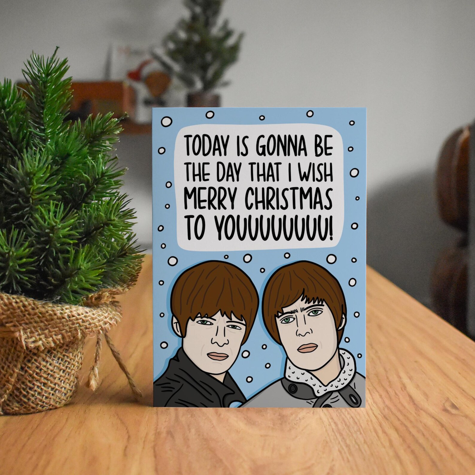 Funny Oasis Christmas Card | 90s Music Gift - Etsy