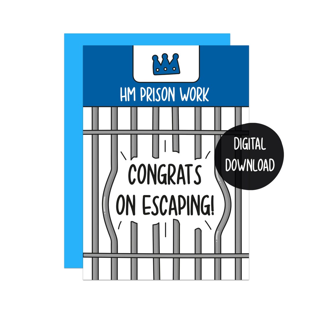Funny New Job Card | Prison Pun Card | Leaving Work Card | for ...