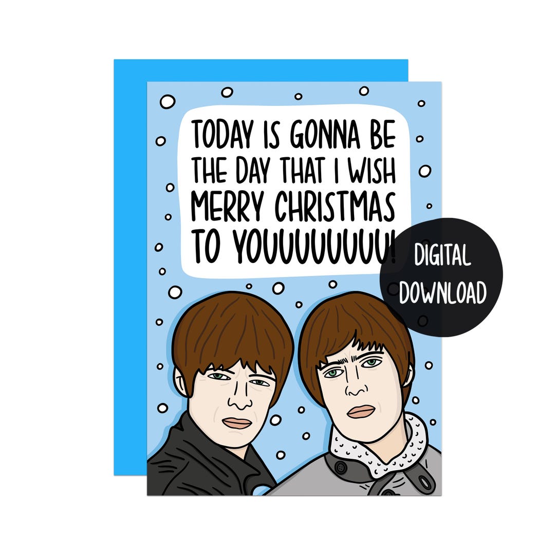 Oasis Christmas Card | Funny Oasis Card | Oasis Tickets Present | 90s ...