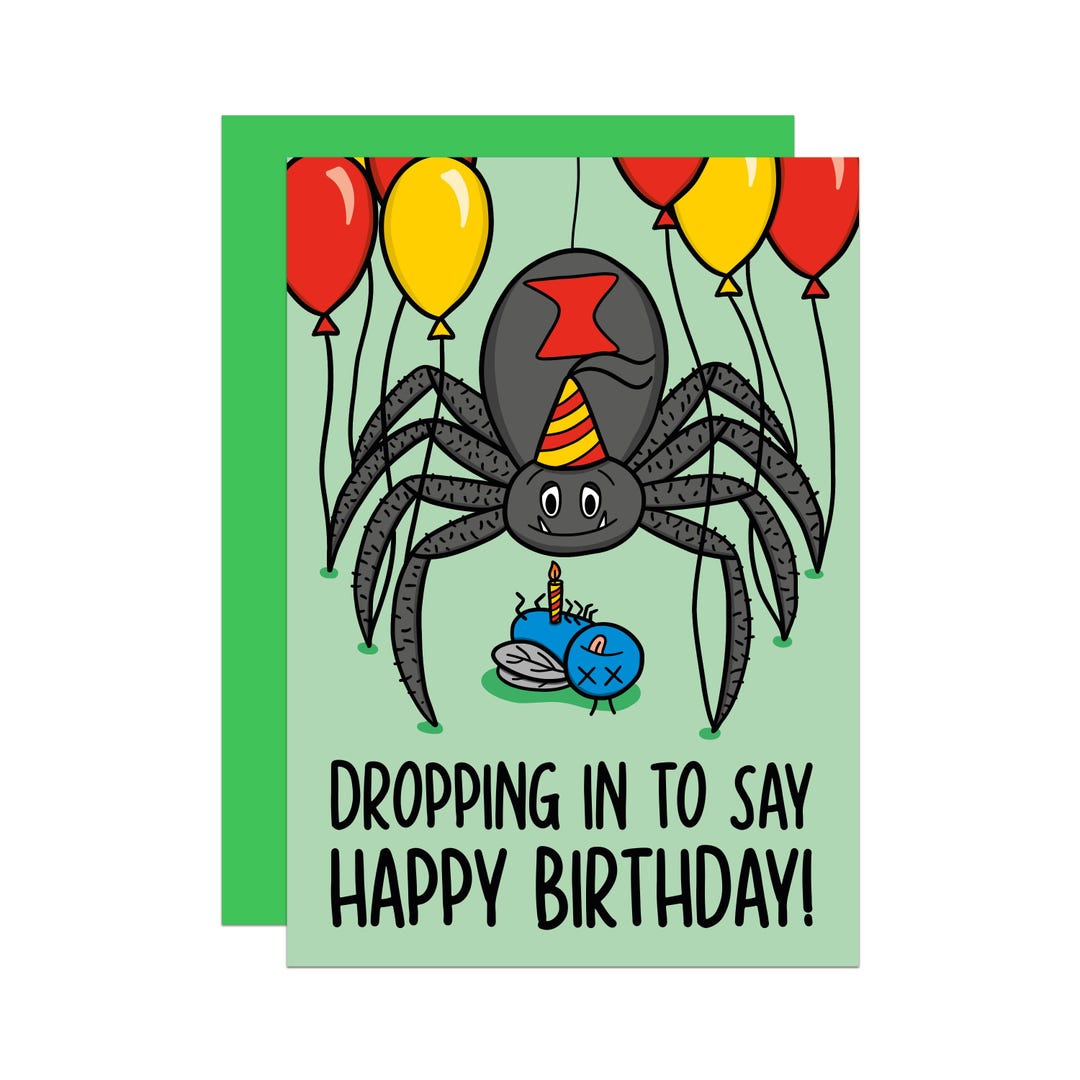 Funny Spider Birthday Card: Kids Party Card for Son/daughter - Etsy
