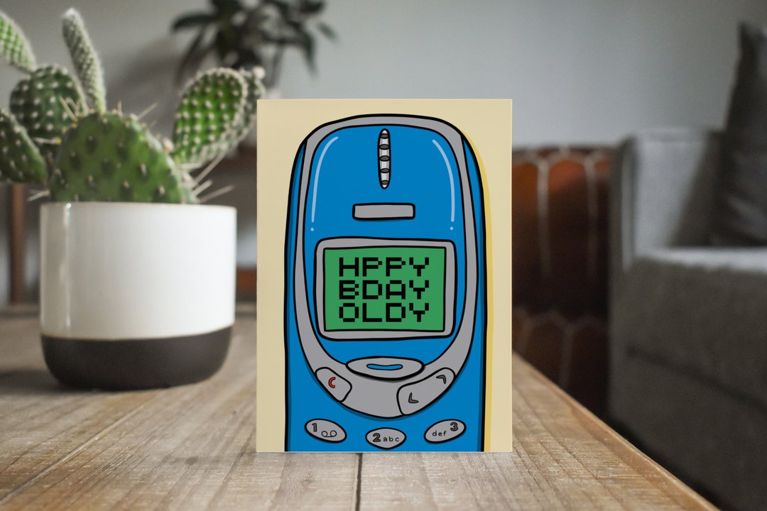 Millennial Birthday Card | 90s Birthday Card | Old Phone Card | Text ...