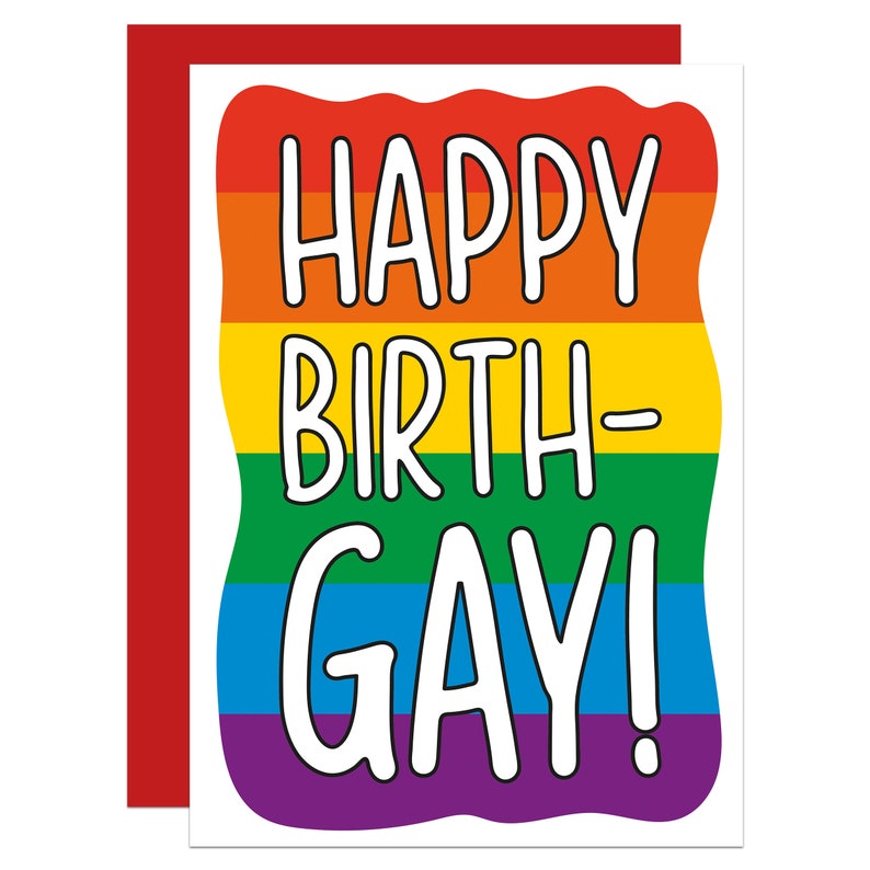 Gay Birthday Card Funny Pride Flag Card Happy Birthgay - Etsy Sweden