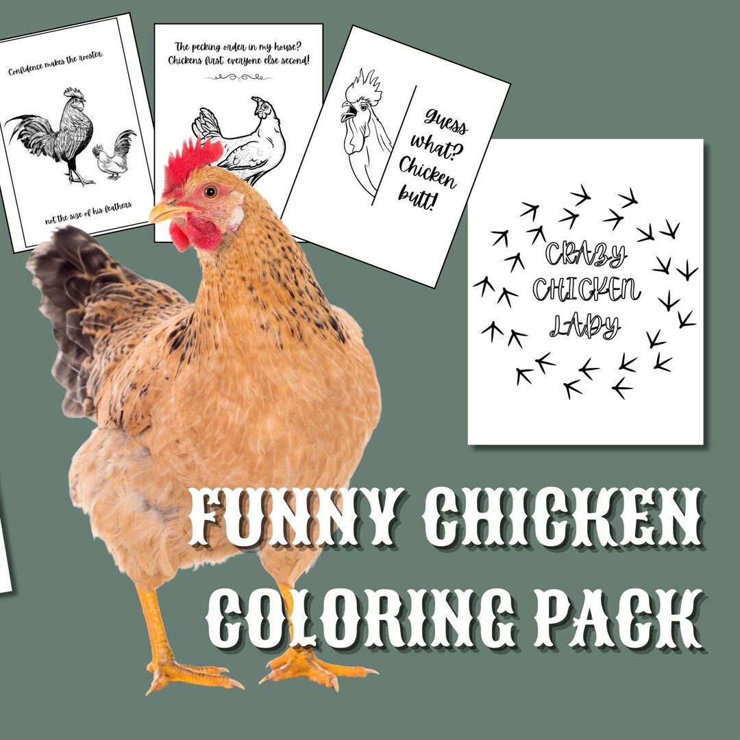Chicken Coloring Pages | Digital Coloring Pages |funny Chicken Coloring ...