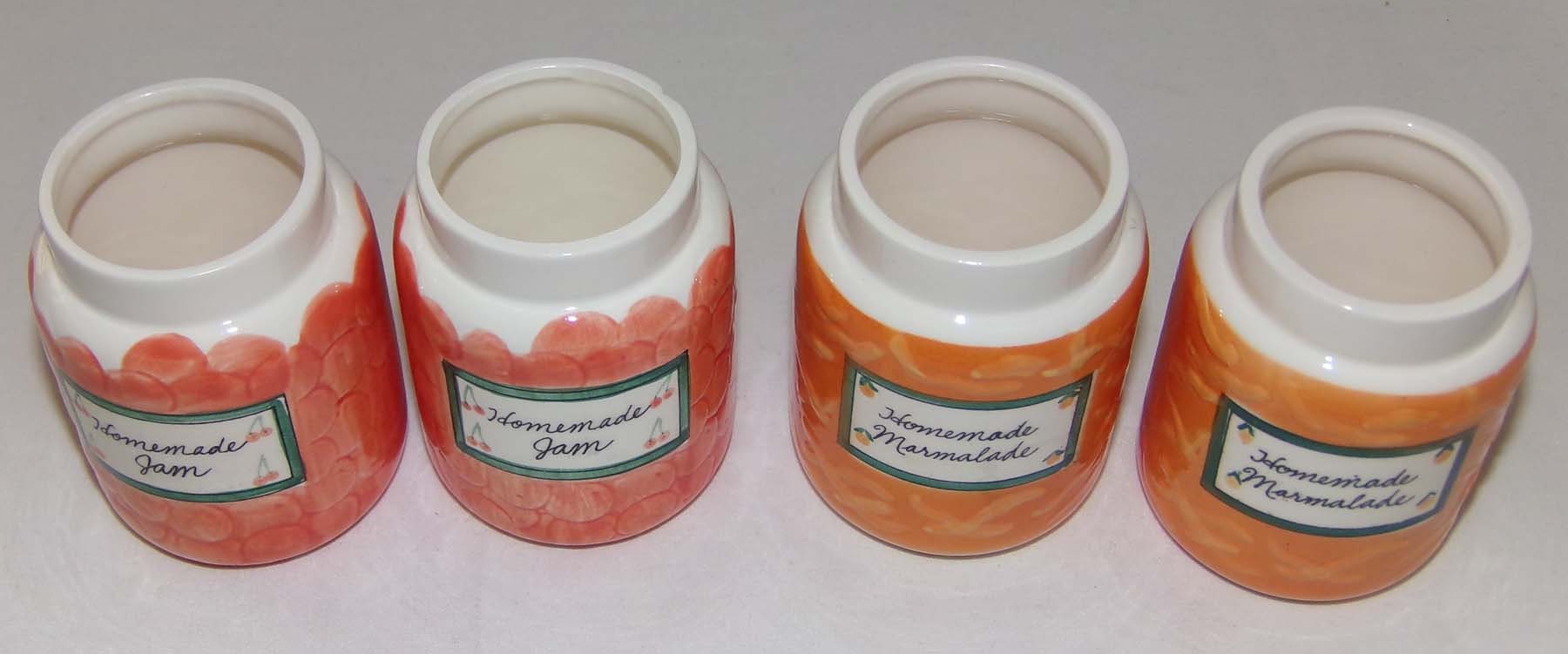 Vintage Ceramic Jam Marmalade Jars Lidded Canisters Hand Painted Jam ...