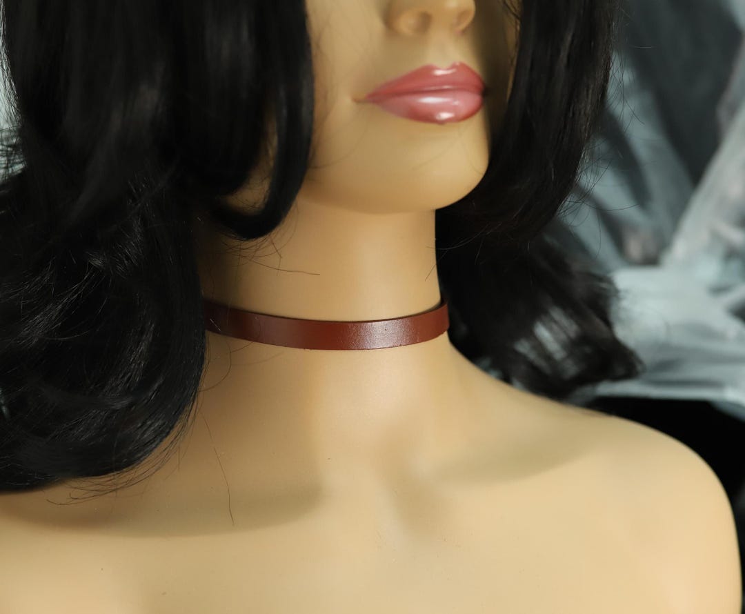 Leather Choker Adjustable Genuine Leather Brown Chokers (#59) - Etsy
