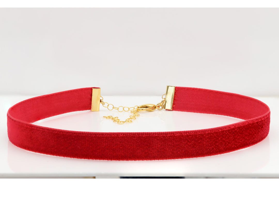 Red Velvet Choker: Japanese Velvet Adjustable Necklace - Etsy