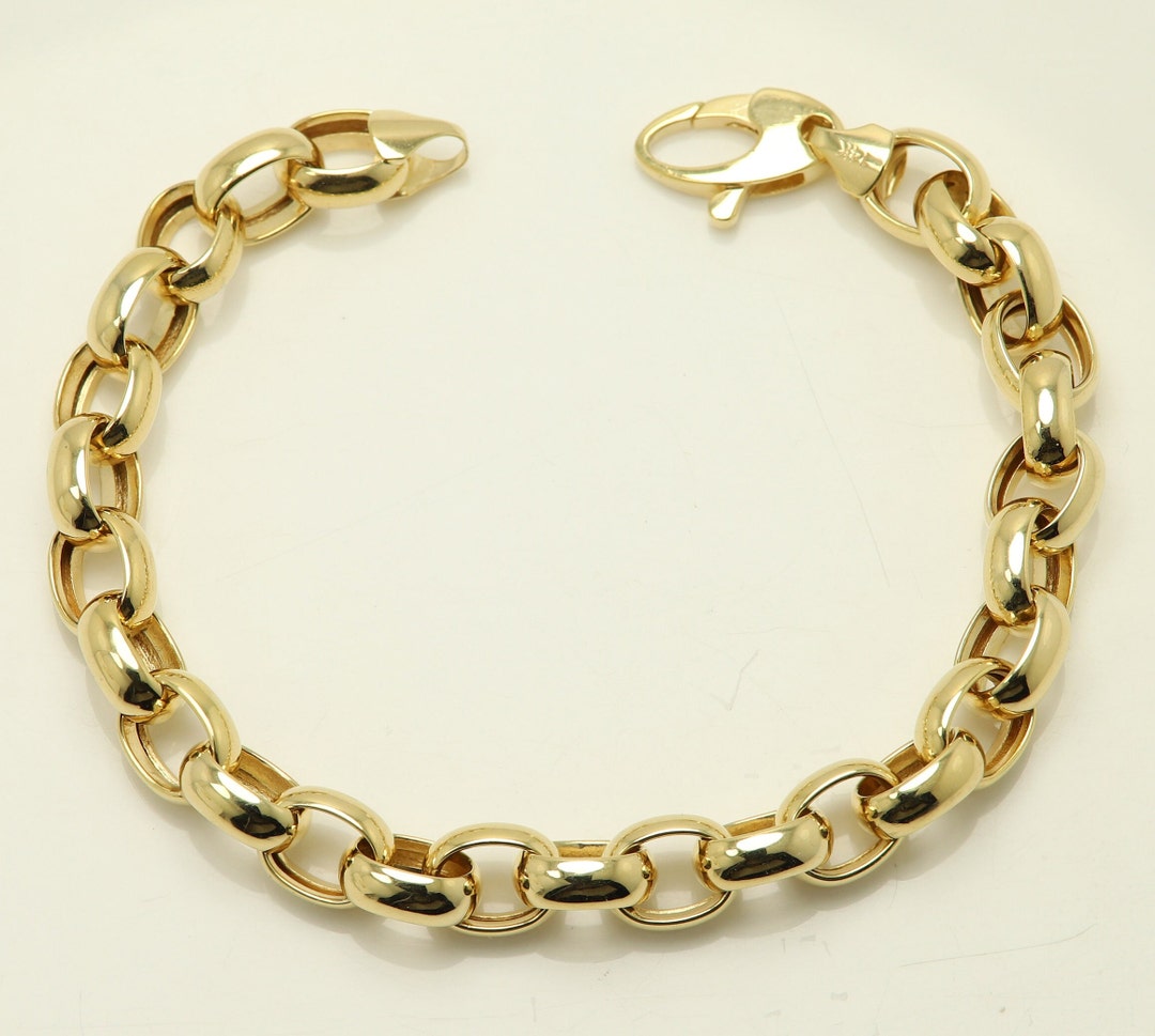 14k Gold Italian Link Chain Bracelet 14k Solid Gold Fancy Link ...