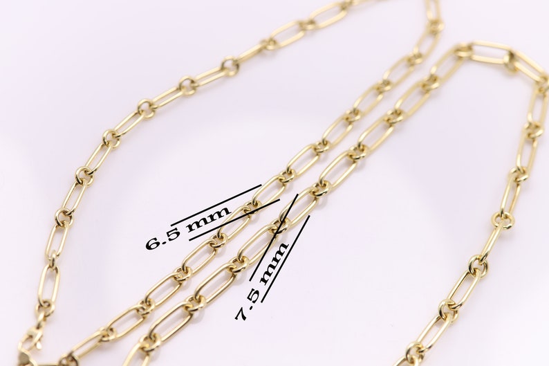 Classic Italian Link Chain 14k Real Gold Link Style Chain Necklace - Etsy