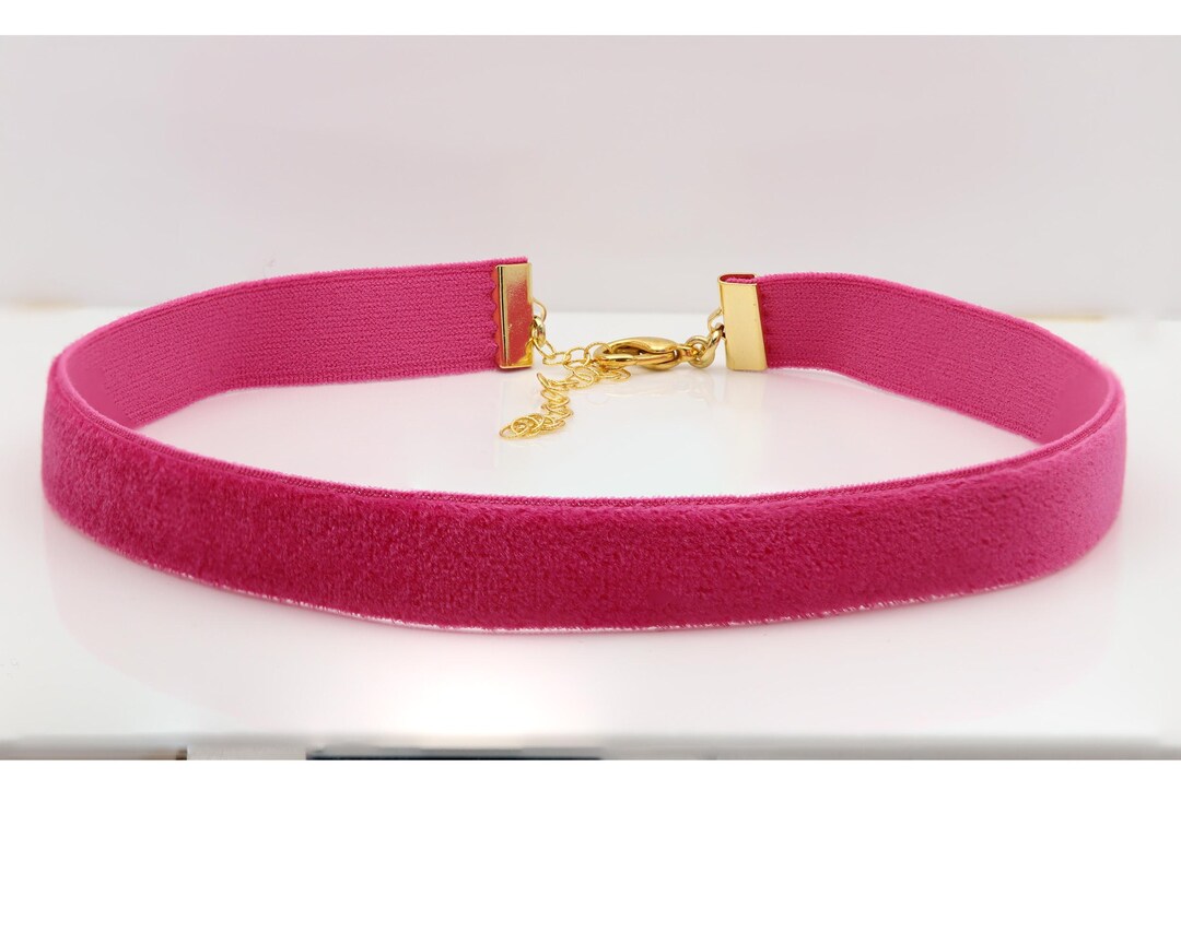 Pink Velvet Choker Japanese Velvet Adjustable Necklace Pink Chokers ...