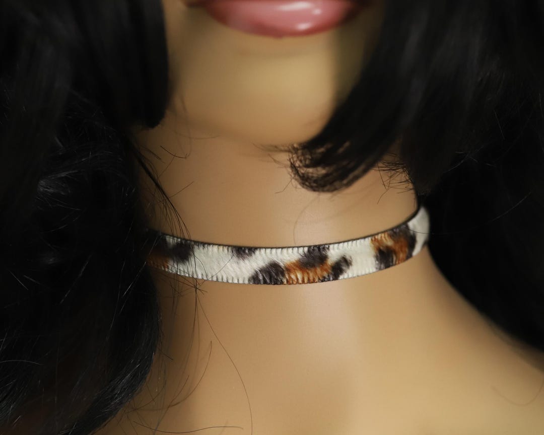 Leopard Texture Choker Adjustable Vibrant Color Chokers (#162) - Etsy