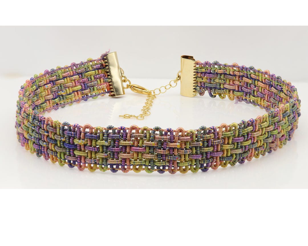 Fancy Choker Multi Color Weave Design Adjustable Brilliant Chokers ...