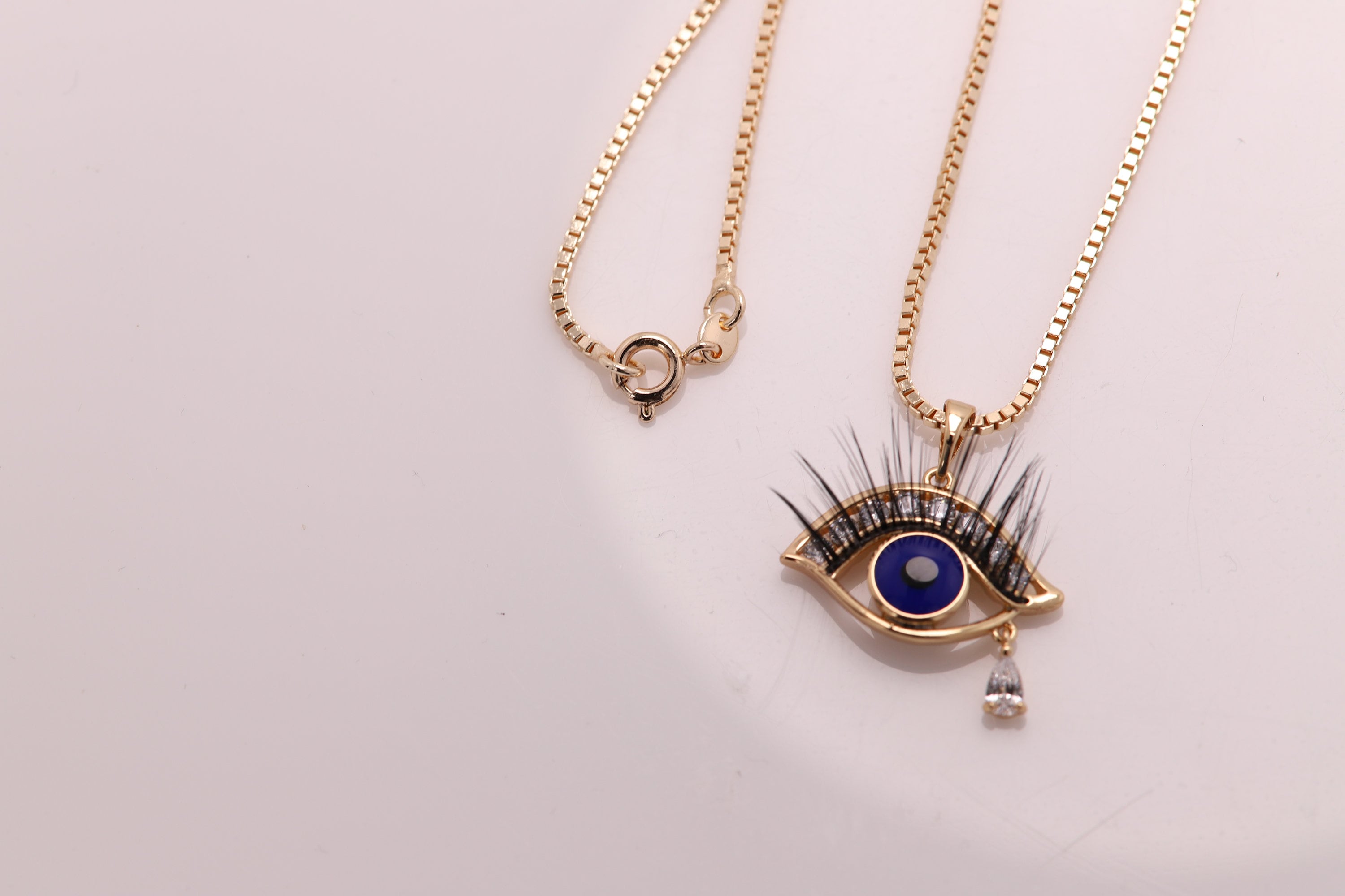 Evil Eye Eyelash Pendant Blue Eye Eyelashes - Etsy