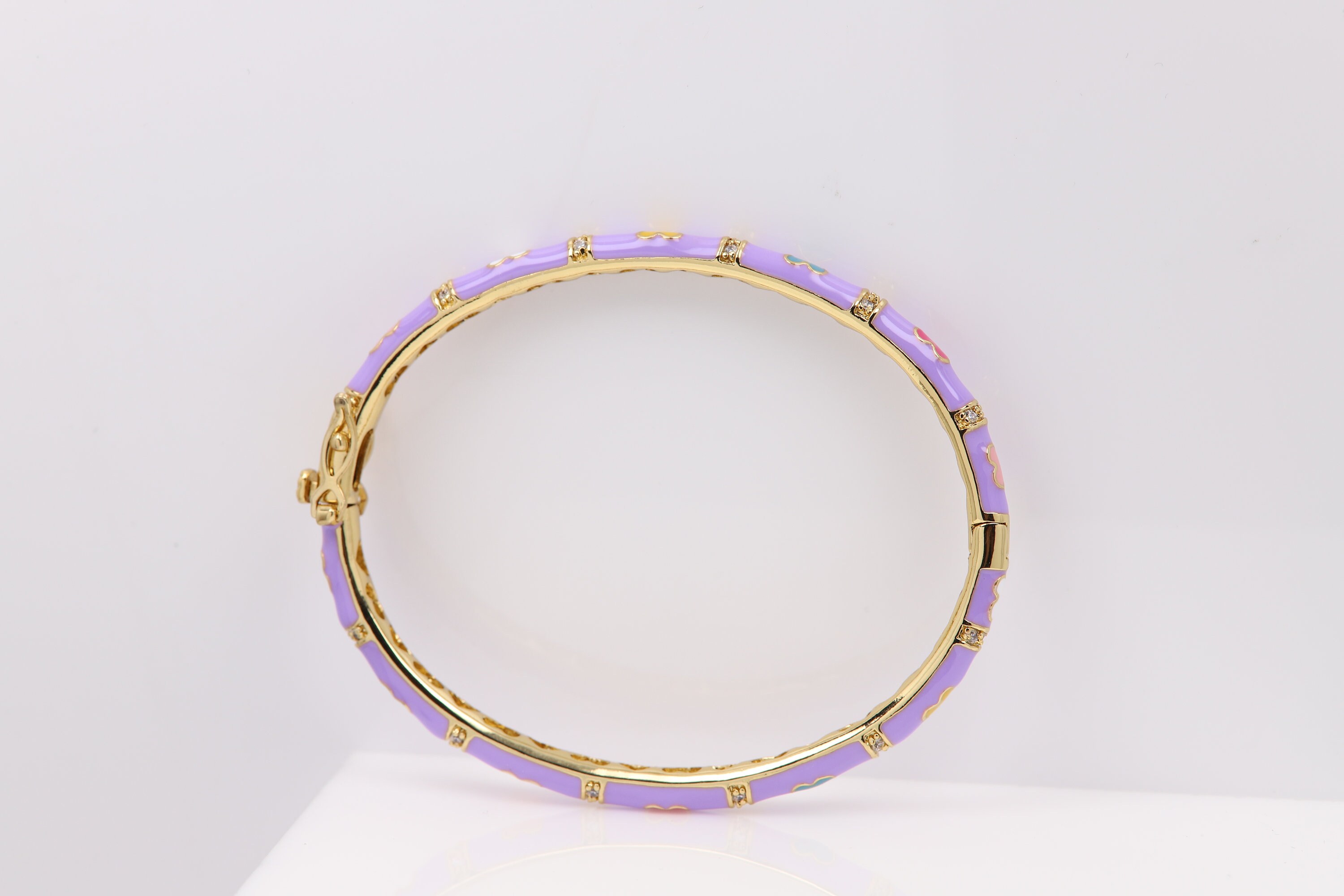 Purple Bangle Bracelet for Young Girls Ages 10 14 Light Purple Heart Design Jewelry Gift for ...