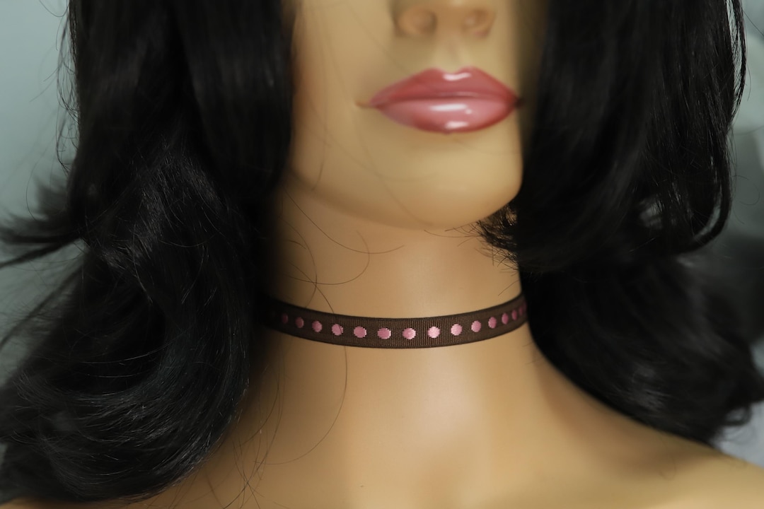Pink Doted Choker Adjustable Fancy Lace Chokers Necklace (#41) - Etsy