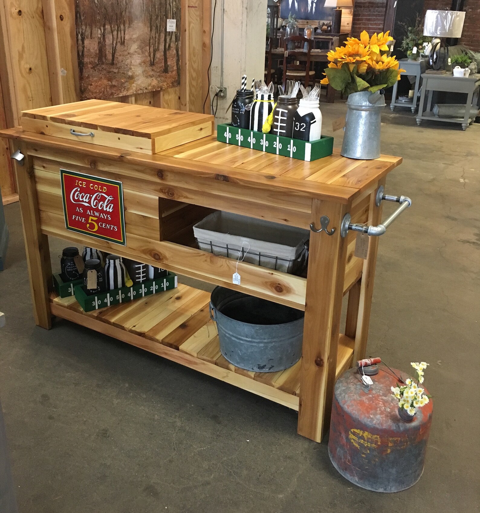Outdoor Cedar Bar With Cooler option and Bottom Shelf - Etsy