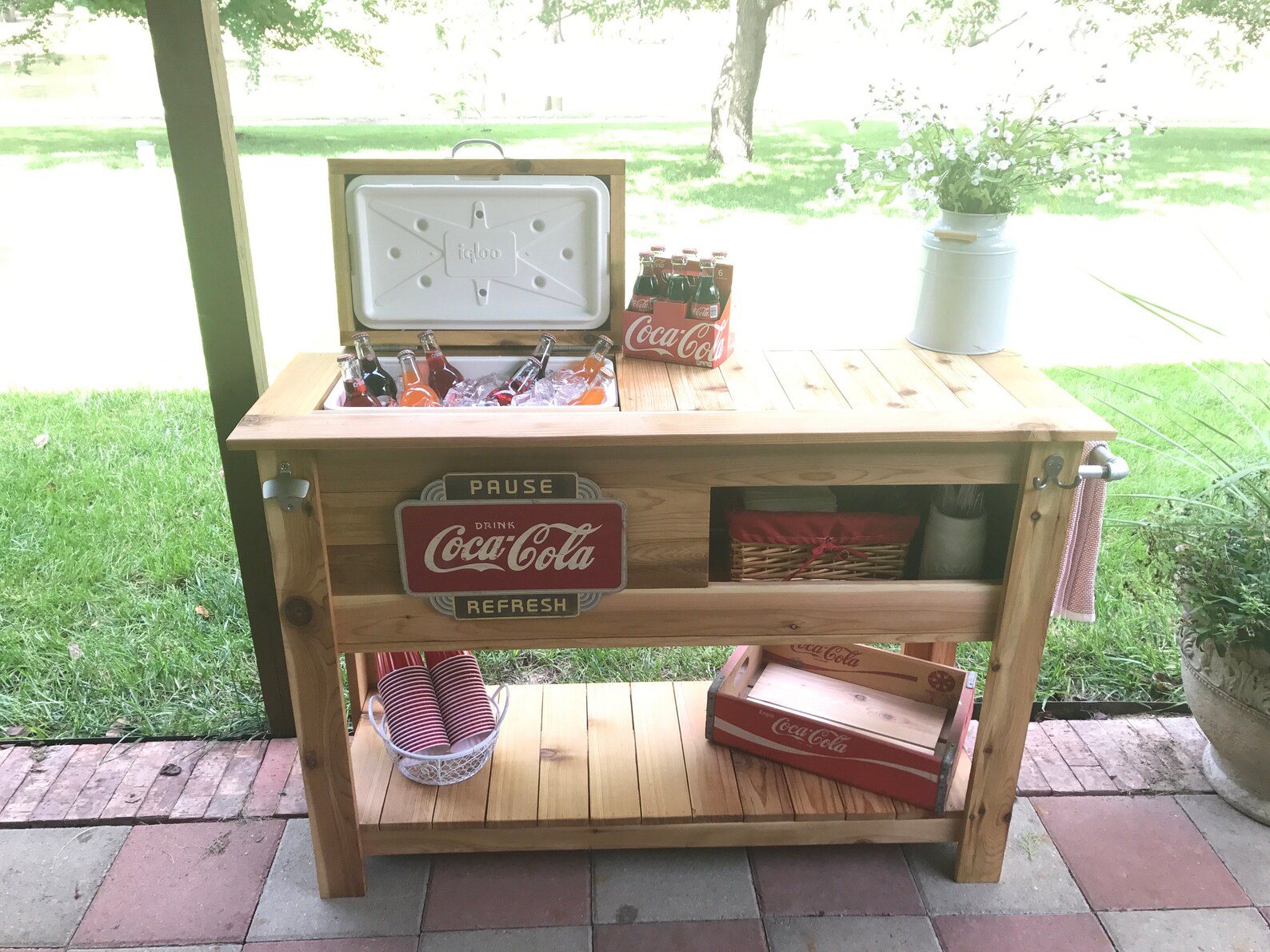 Outdoor Cedar Bar With Cooler option and Bottom Shelf - Etsy