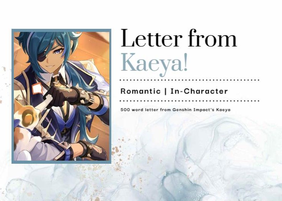 Letter From Kaeya - Genshin Impact ( 500 Words) - Etsy