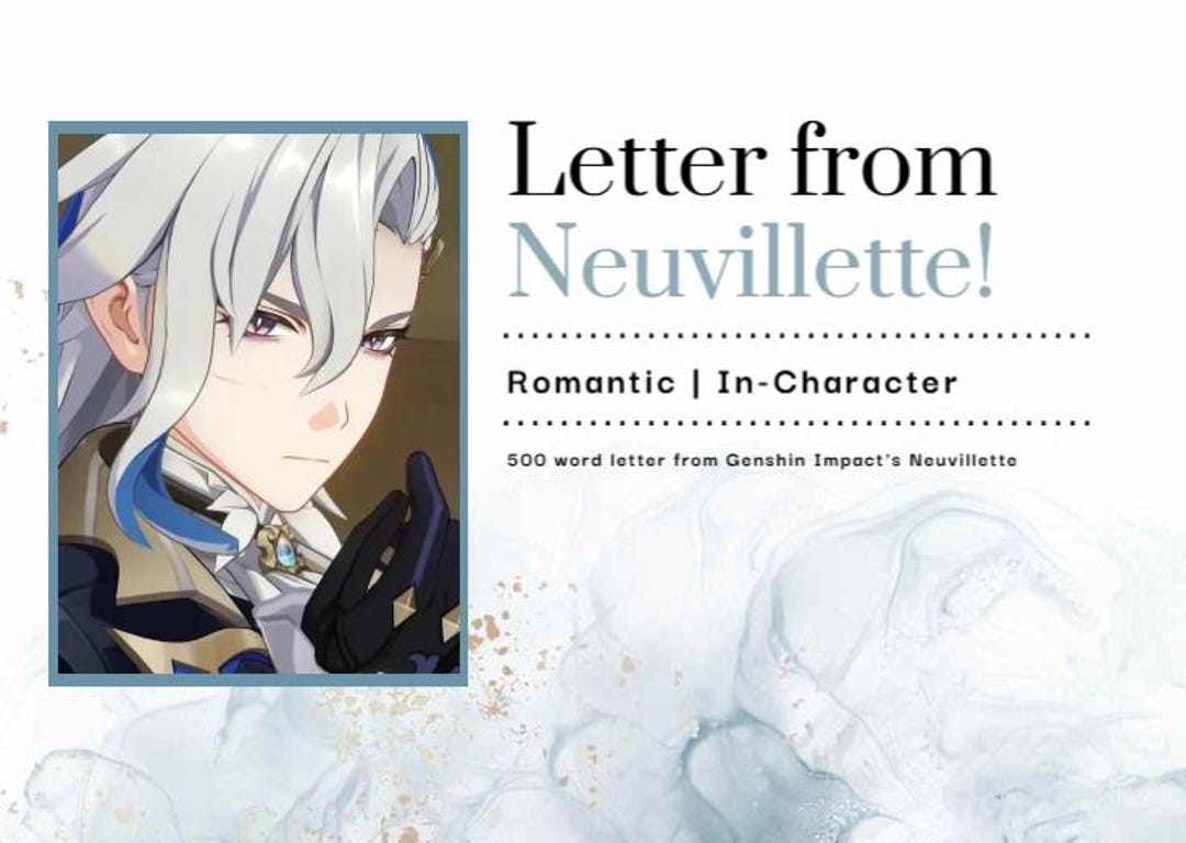 Letter From Neuvillette- Genshin Impact ( 500 Words) - Etsy