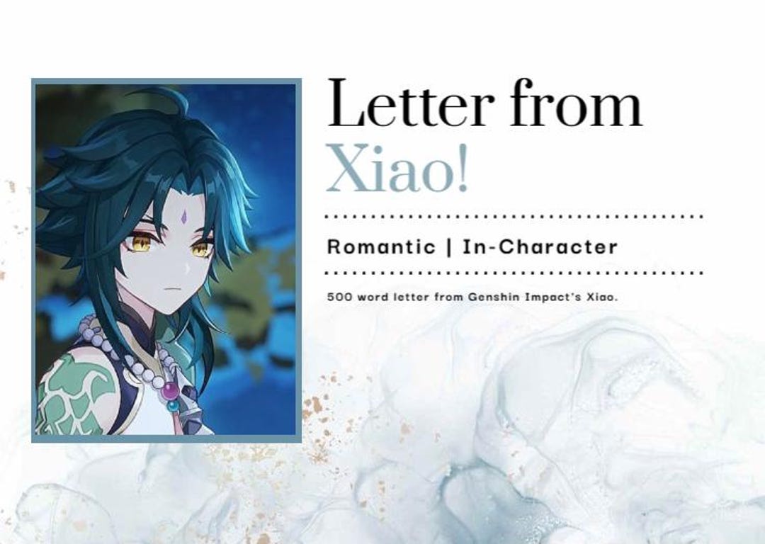 Letter From Xiao - Genshin Impact ( 500 Words) - Etsy