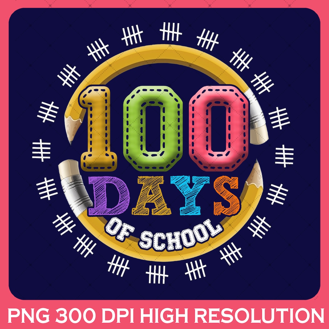 100 Days of School PNG, Retro 100th Day of School PNG, Happy 100th Day ...
