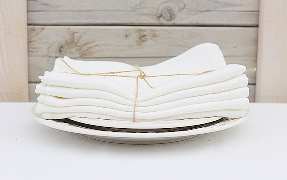 Linen Napkins / Set of 6 / Kitchen Napkins / Cream White | Etsy