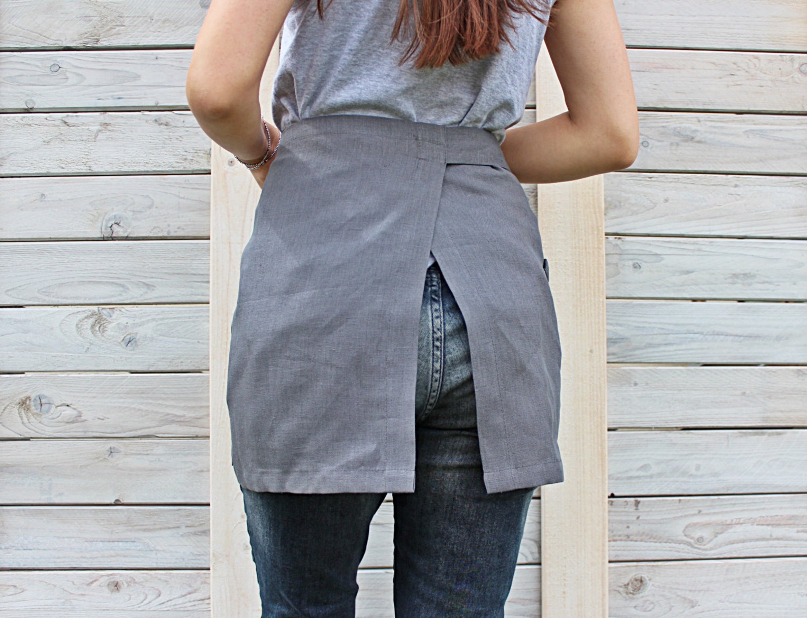 Cafe Apron / Linen Half Apron / Unisex Linen Apron - Etsy