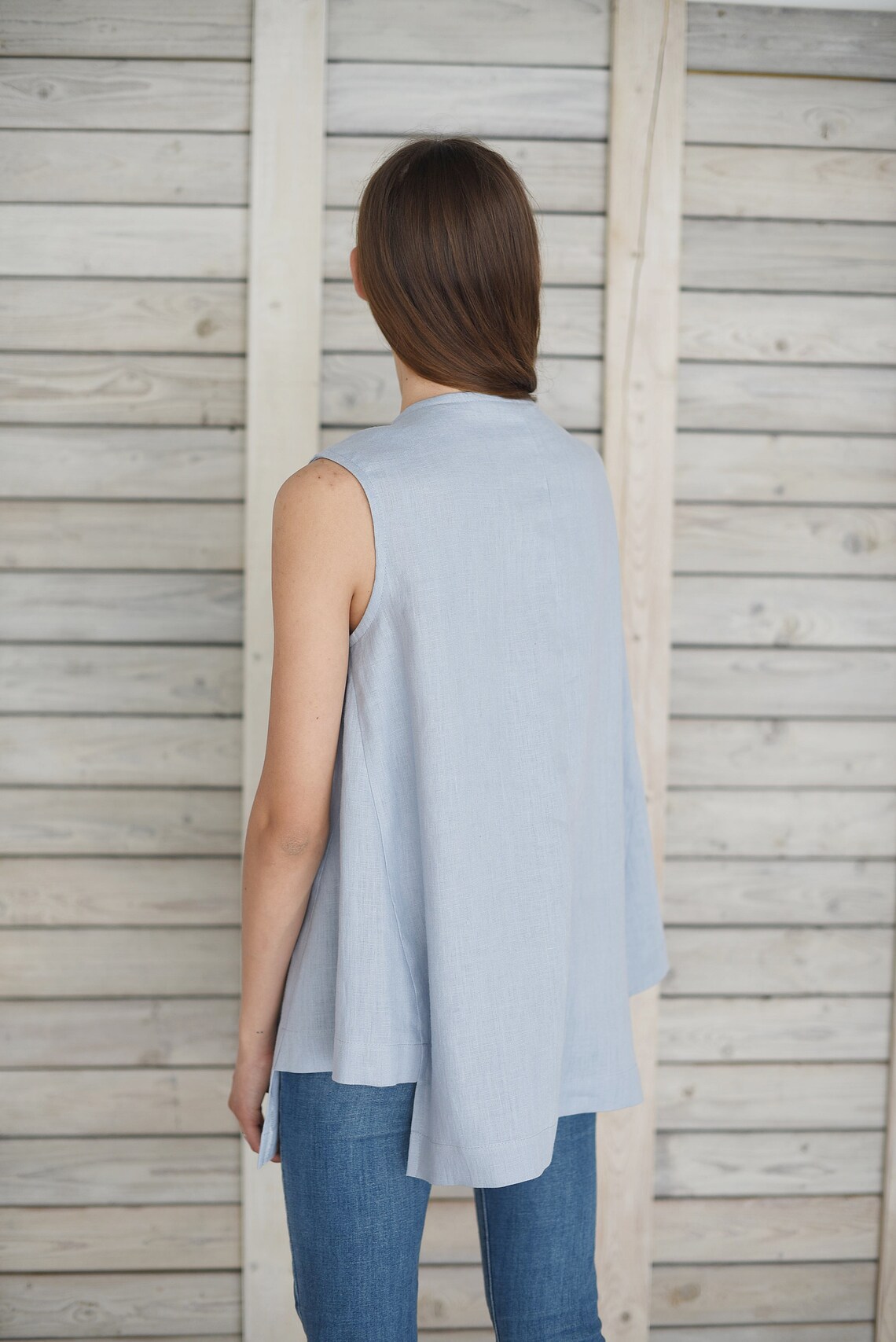 Loose Linen Top / Linen Blouse With Gussets / Linen Summer Blouse ...