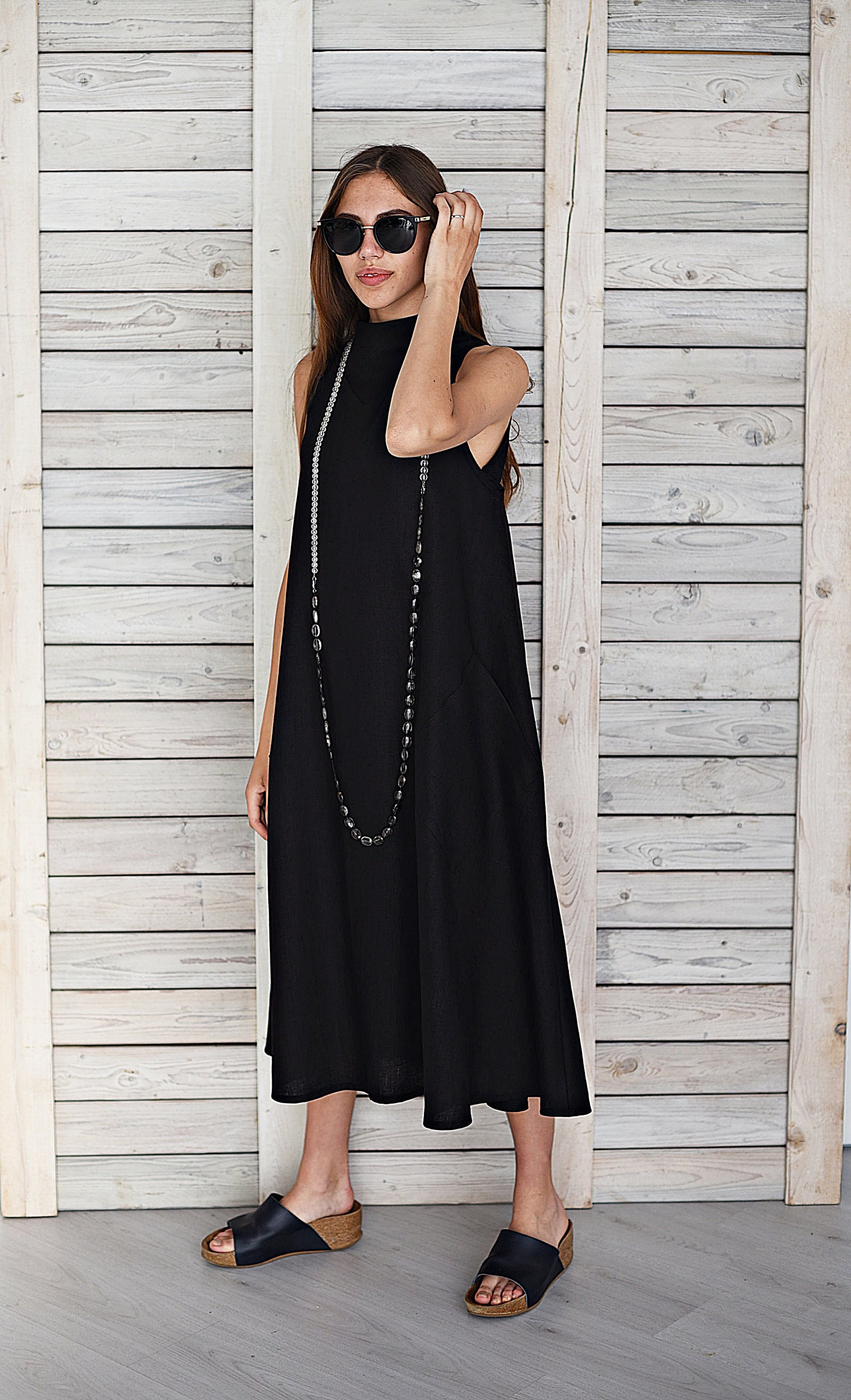 Elegant Linen Dress / Long Linen Summer Dress / Stylish - Etsy