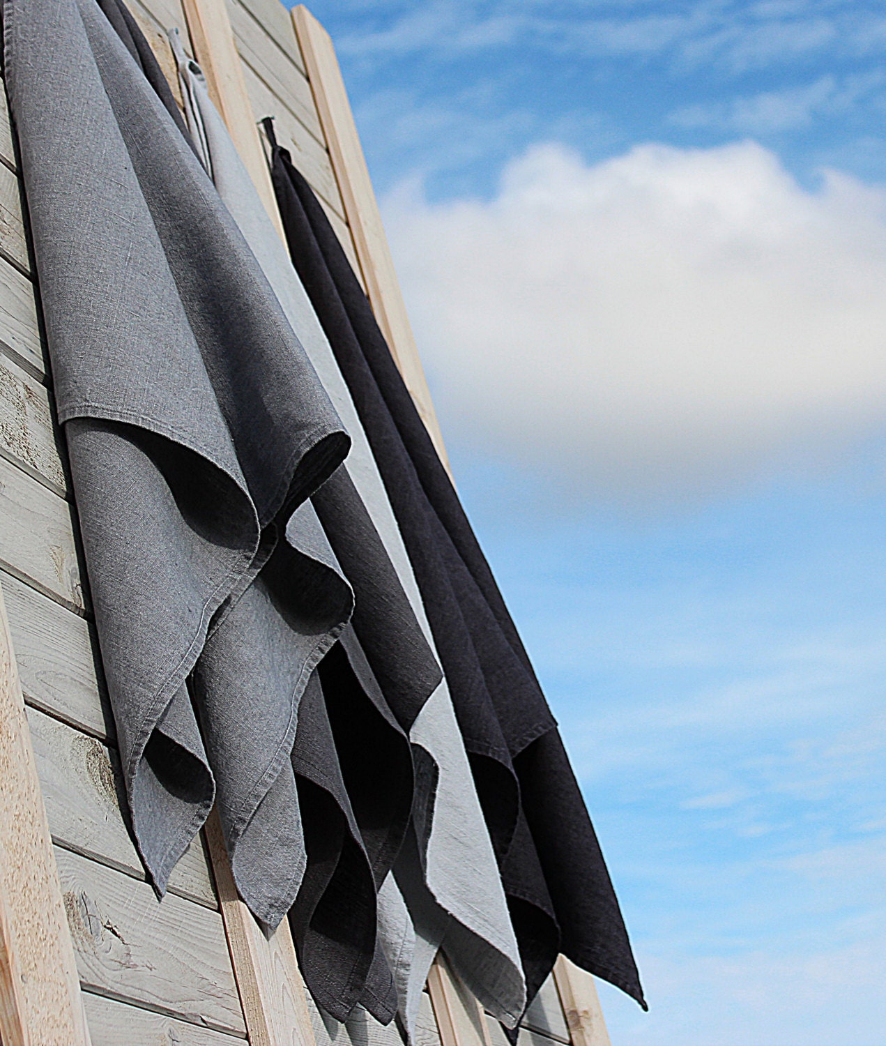 Linen Bath / Hand / Face Towels. Set of 2. Ash Grey/charcoal. - Etsy