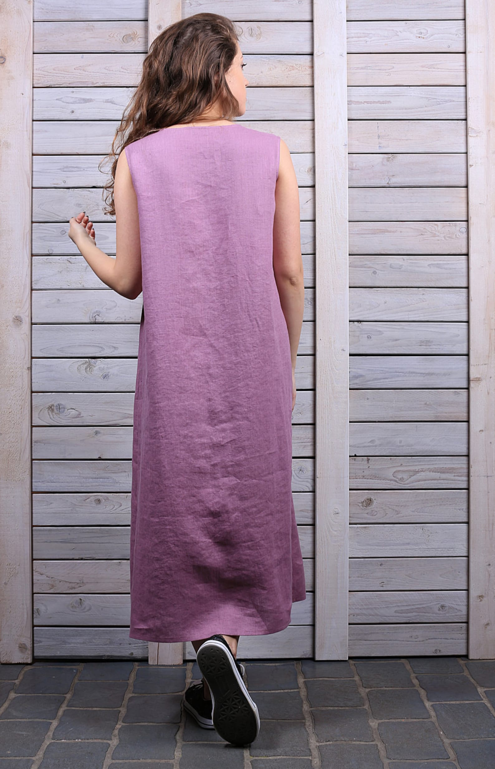 Elegant Linen Dress / Long Linen Dress / Casual Summer Dress / - Etsy