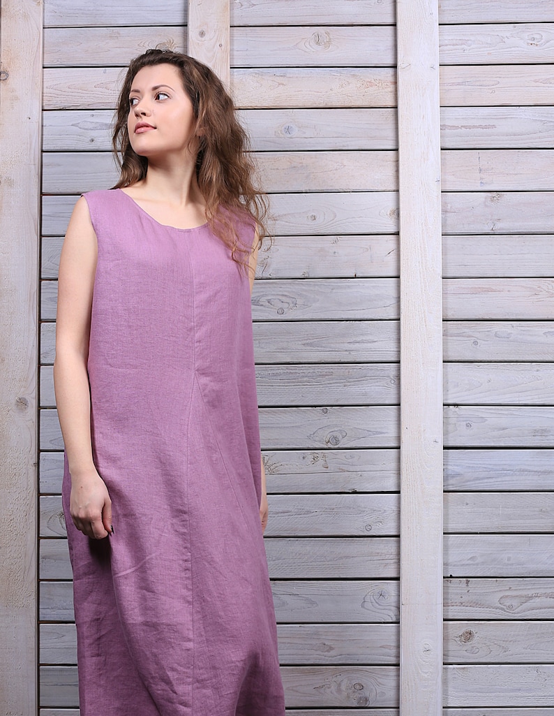 Elegant Linen Dress / Long Linen Dress / Casual Summer Dress / - Etsy