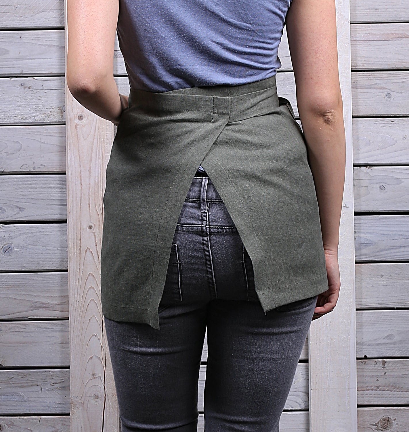 Vendor Half Apron / Linen Tool Apron / Unisex Linen Apron / Sage - Etsy