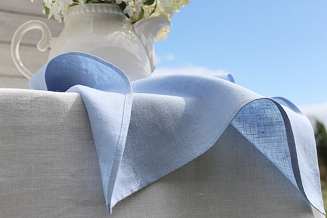 Ice Blue Linen Napkins / Set of 12 / Softened, Washed Linen - Etsy UK